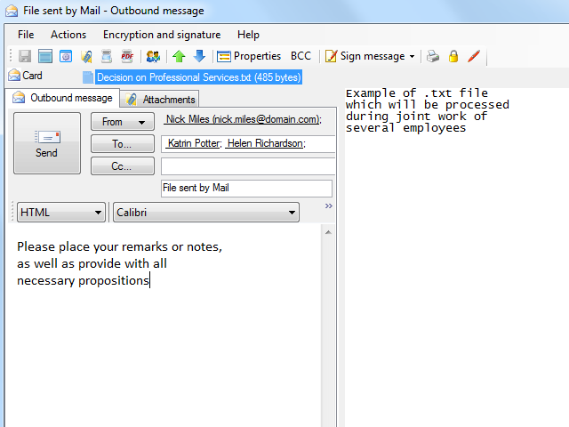 Sending Files Via E mail